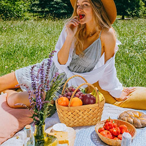 Easter Baskets for Kids | Small Picnic Basket | Wicker Baskets for Gifts Empty | Flower Basket | Small Wicker Basket with Handle for Easter, Egg Gathering, Kids Toy, Valentineās, Birthday, Honey