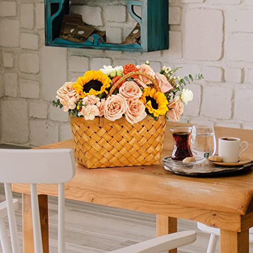 Easter Baskets for Kids | Small Picnic Basket | Wicker Baskets for Gifts Empty | Flower Basket | Small Wicker Basket with Handle for Easter, Egg Gathering, Kids Toy, Valentineās, Birthday, Honey
