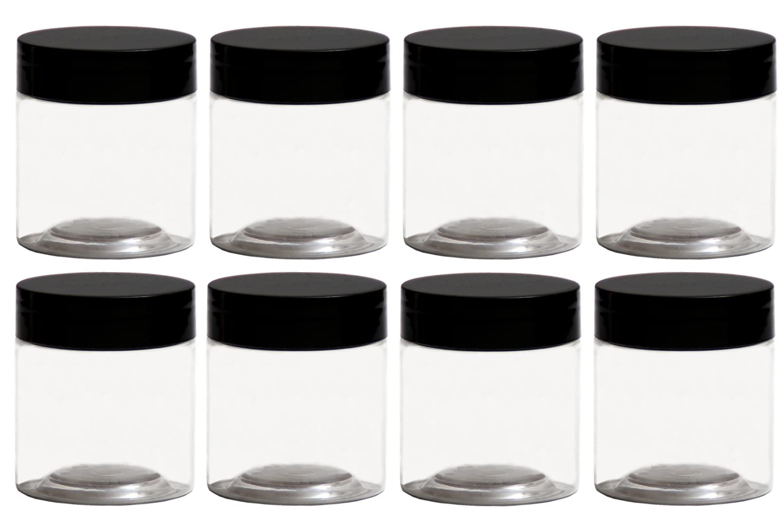 Rolanrosa Plastic Jars with Lids, 4oz Empty Clear Slime Containers,Wide-Mouth Refillable Storage Containers for Lotion,Cream, Ointments,Cosmetics,Samples