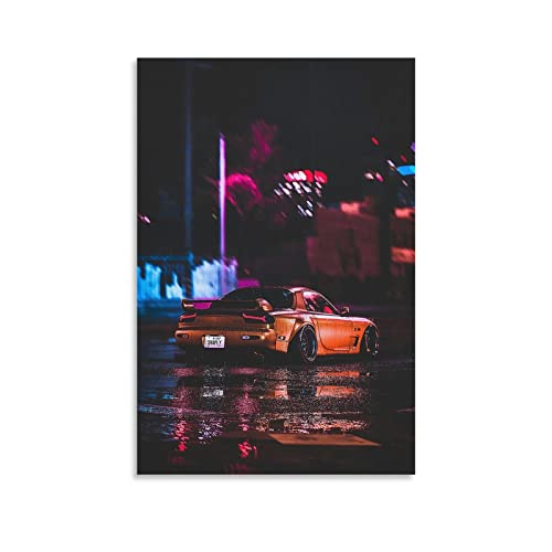 Car Poster JDM Japae Car Rx-7 Poster Decorative Painting Canvas Wall Posters And Art Picture Print Modern Family Bedroom Decor Posters 12x18inch(30x45cm)