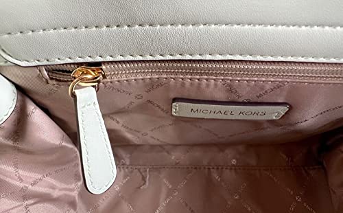 Michael Kors Carmen Medium Color-Block Faux Saffiano Leather Belted Satchel (light Sage Multi)
