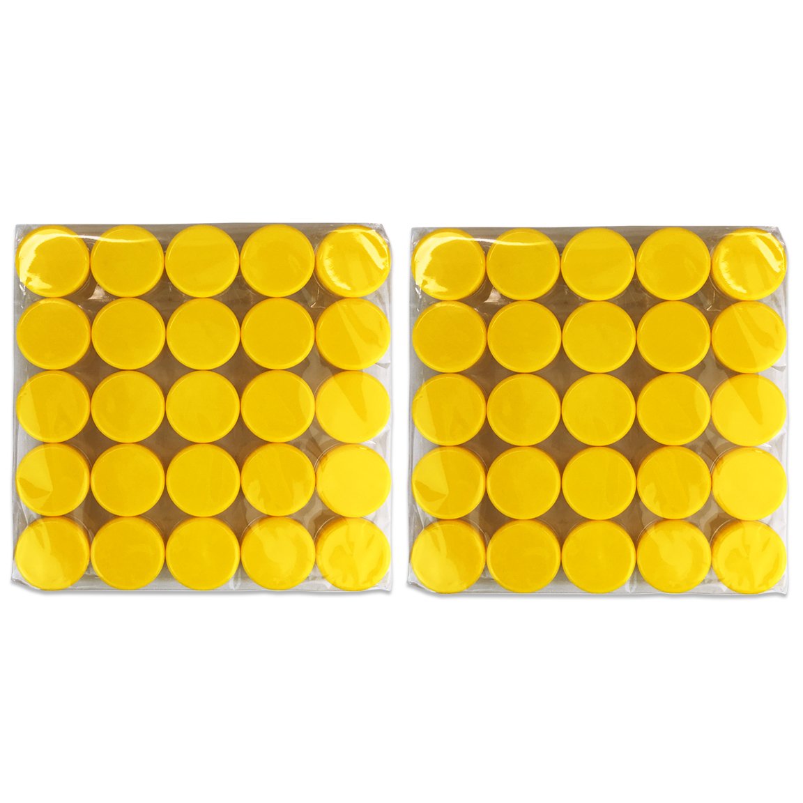 50 New Empty 5 Grams Acrylic Clear Round Jars - BPA Free Containers for Cosmetic, Lotion, Cream, Makeup, Bead, Eye shadow, Rhinestone, Samples, Pot, Small Accessories 5g/5ml (YELLOW LID)