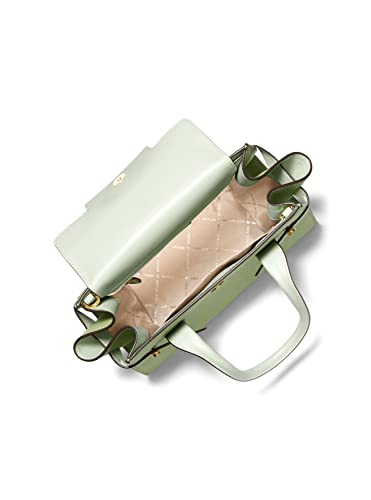 Michael Kors Carmen Medium Color-Block Faux Saffiano Leather Belted Satchel (light Sage Multi)