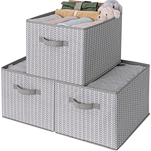 GRANNY SAYS Bundle of 3-Pack Storage Bins for Closet & 3-Pack Rectangle Lidless Storage Bins