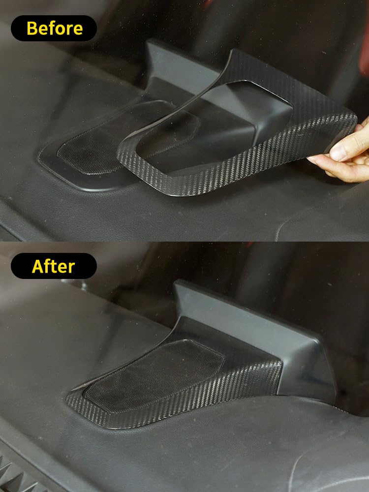 RURZTDAKM Car Center Console Dashboard Horn Decorative Protector Cover,Real Carbon Fiber Trim,Fit for Toyota Supra GR A90 A91 MK5 2019-2022,Auto Interior Accessories (Black Carbon Fiber)