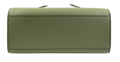Michael Kors Carmen Medium Color-Block Faux Saffiano Leather Belted Satchel (light Sage Multi)