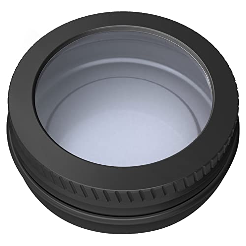 20 Pcs 2 Ounce Aluminum Tin Jar 60 ml Refillable Containers Clear Top Screw Lid Round Tin Container Bottle for Cosmetic,Lip Balm, Cream, Black