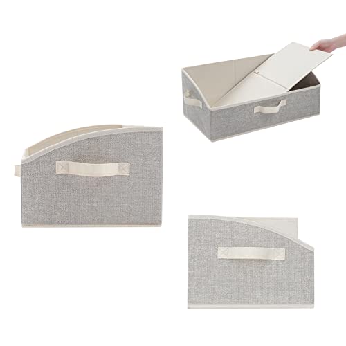 Sweejar 4-Pack Closet Storage Bins,Storage Baskets for Shelves,Clothes Storage Boxes,Collapsible Trapezoid Storage Bins,Fabric Bins and Baskets,Beige