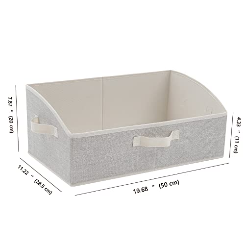 Sweejar 4-Pack Closet Storage Bins,Storage Baskets for Shelves,Clothes Storage Boxes,Collapsible Trapezoid Storage Bins,Fabric Bins and Baskets,Beige