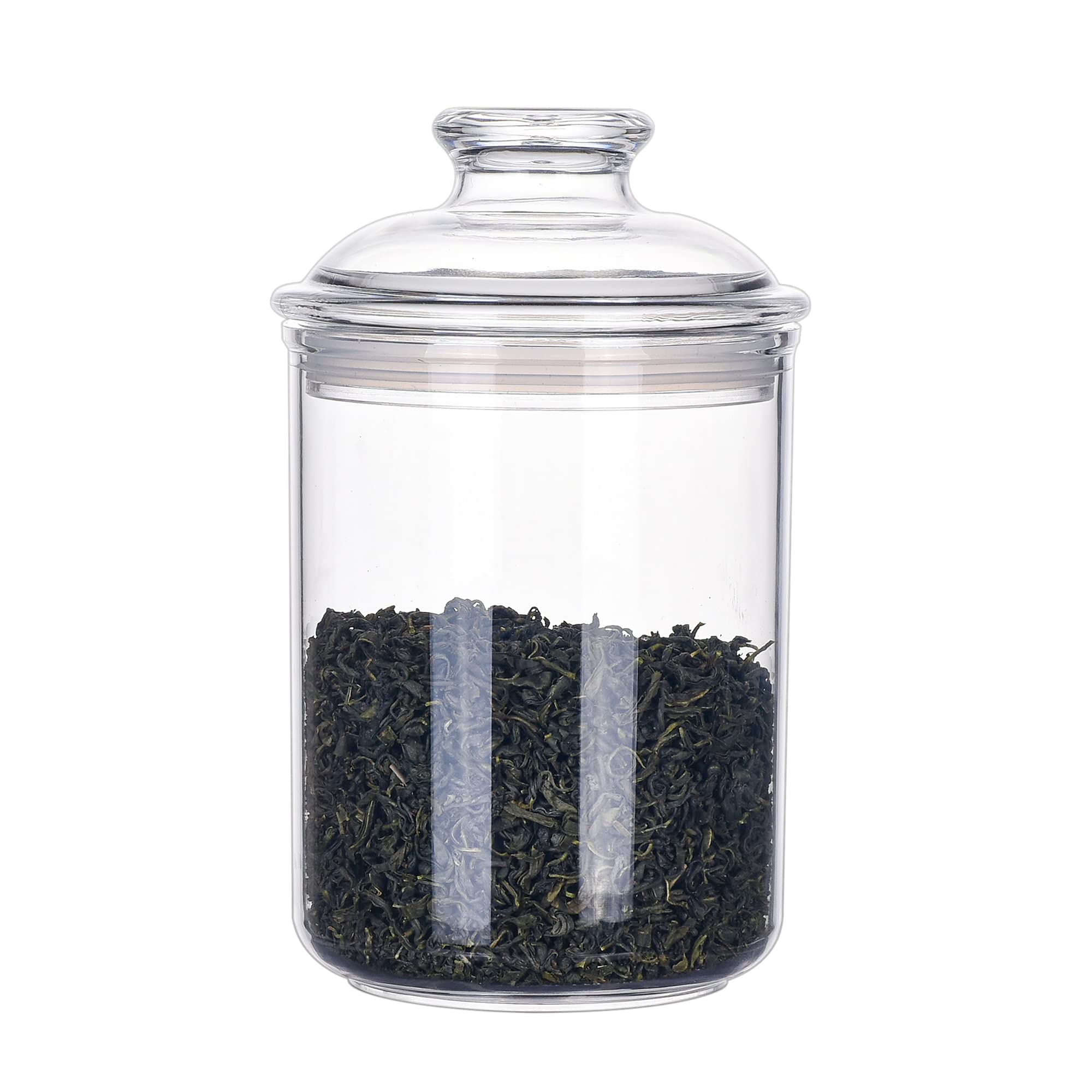 24oz Acrylic Storage Jar, Airtight Lid with Silicone Sealing Ring, Ideal Canister Container for Sugar, Tea, Spices, Herbs, Shells, Bath Salt, Christmas Decorative Apothecary Jars