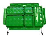 Go Green Lunch Box Lunch Box Set With 5 Compartment Leak-Proof Bento Lunch Box, Insulated Carrying Bag, Beverage Bottle, and Gel Freezer Pack Adults and Kids Space Planets Black White (Spaced Out)