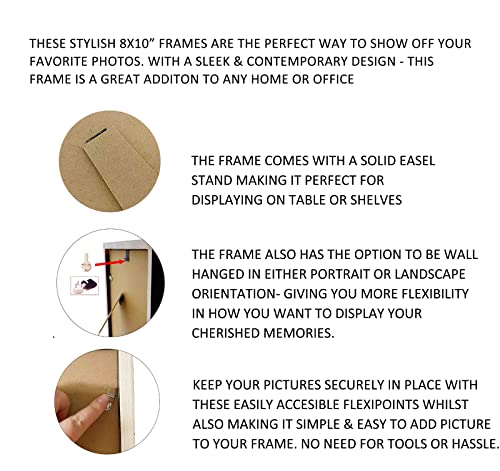 Cool Office Art Decor, Black Picture Frame 8x10, Wooden Photo Frame, Cleal Hanging Wood Poster Frame 9x11"