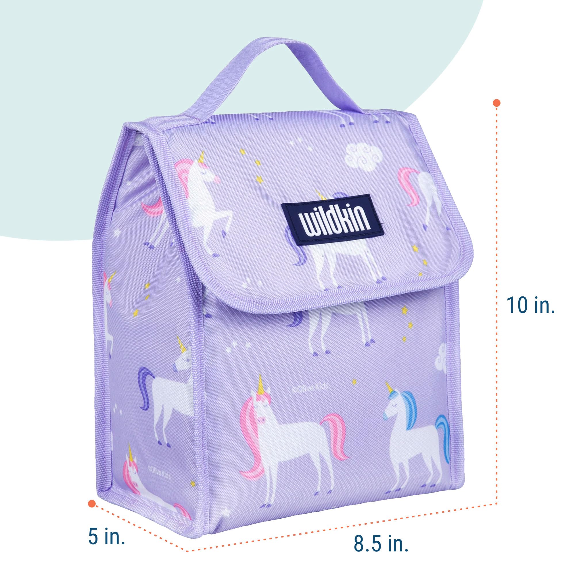 Wildkin Kids Insulated Lunch Bag – Reusable, Ideal for Hot/Cold Snacks, School & Travel - Unicorn