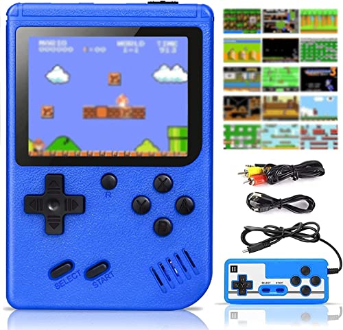 Triyilove Handheld Game Console, Retro Game Console with 500 Classic FC Games 3 Inch Screen 1020mAh Rechargeable Battery Portable Game Console Support TV Connection & 2 Players for Kids Adults (Blue)