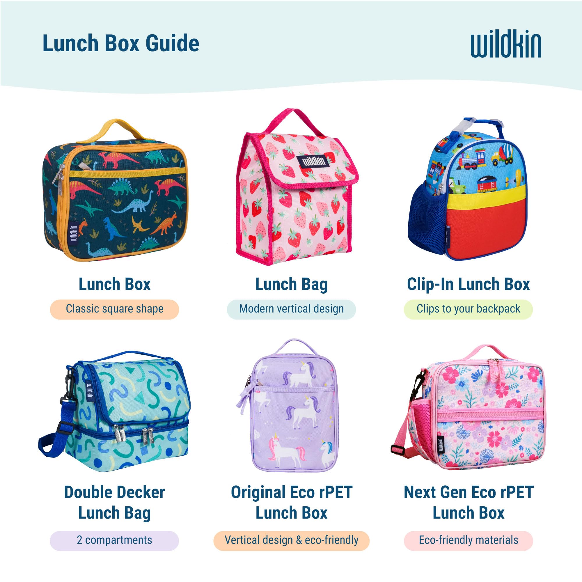 Wildkin Kids Insulated Lunch Bag – Reusable, Ideal for Hot/Cold Snacks, School & Travel - Unicorn