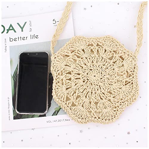Naimo Straw Crossbody Bags for Women Rattan Bag Woven Straw Shoulder Handbag Purse Handmade Weaving Summer Beach Bag