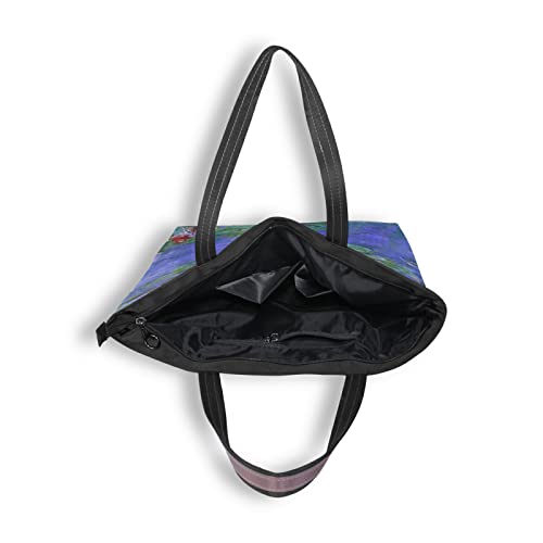 Women's Tote Shoulder Bag Claude Monet Water Lilies Top Handle Bag Handbag