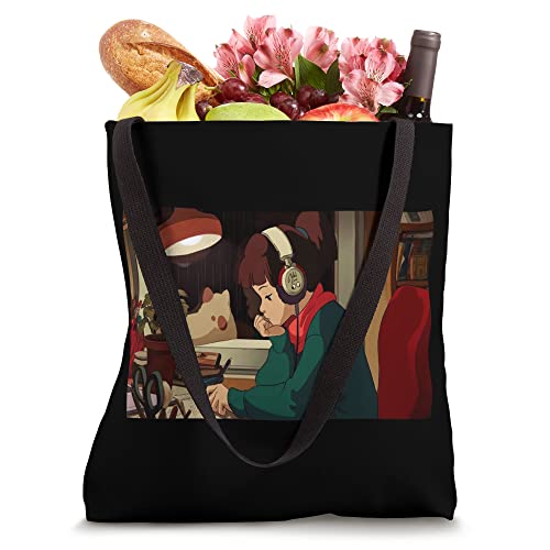 LOFI HIP HOP CHILL RELAXING JAZZ HOP BEATS STUDY GIRL Tote Bag