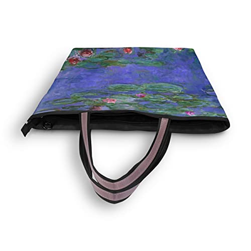 Women's Tote Shoulder Bag Claude Monet Water Lilies Top Handle Bag Handbag
