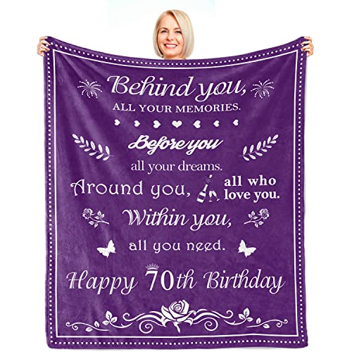 70th Birthday Gift for Women Blanket 50"x60" - Best Gifts for 70 Years Old Woman - 70th Birthday Gift Idea - Birthday Gift for 70-Year-Old Grandma Mom Wife, 1952 70th Birthday Blanket