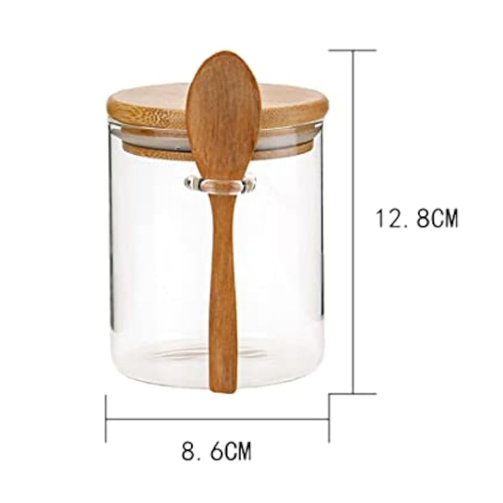 Glass Storage Container, Airtight Food Storage Glass Jars with Bamboo Airtight Lid and Spoon, Clear Kitchen Containers for Home Kitchen Farmhouse Storing Coffee Beans, Spice, Flour, Sugar, Tea, Cookie
