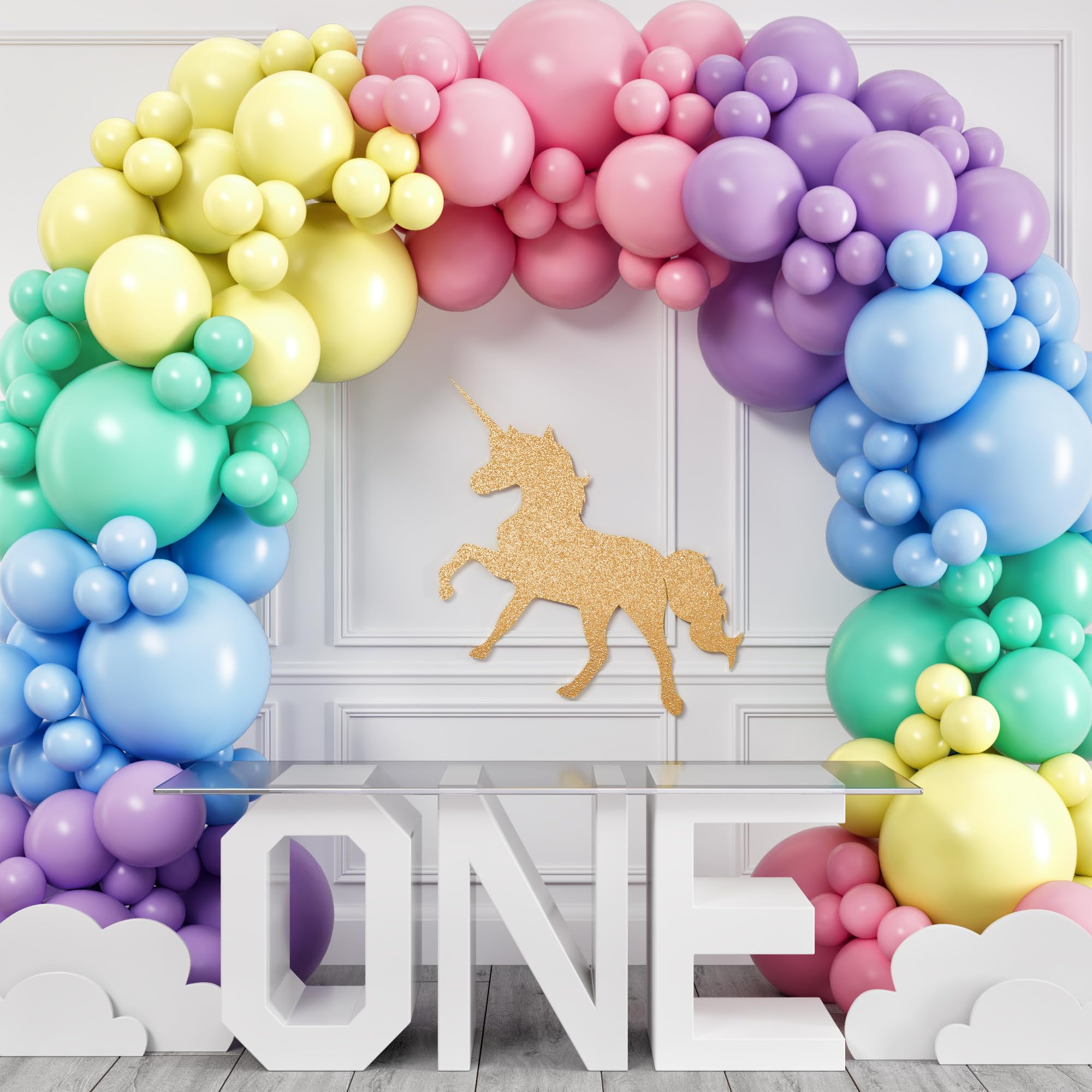100pcs Pastel Balloon Garland Kit β Pastel Rainbow Balloon Arch β Small and Large Pastel Balloons for Pastel Birthday Decorations β Unicorn, Spring, Macaron, Easter, Donut & Ice Cream Party Balloons