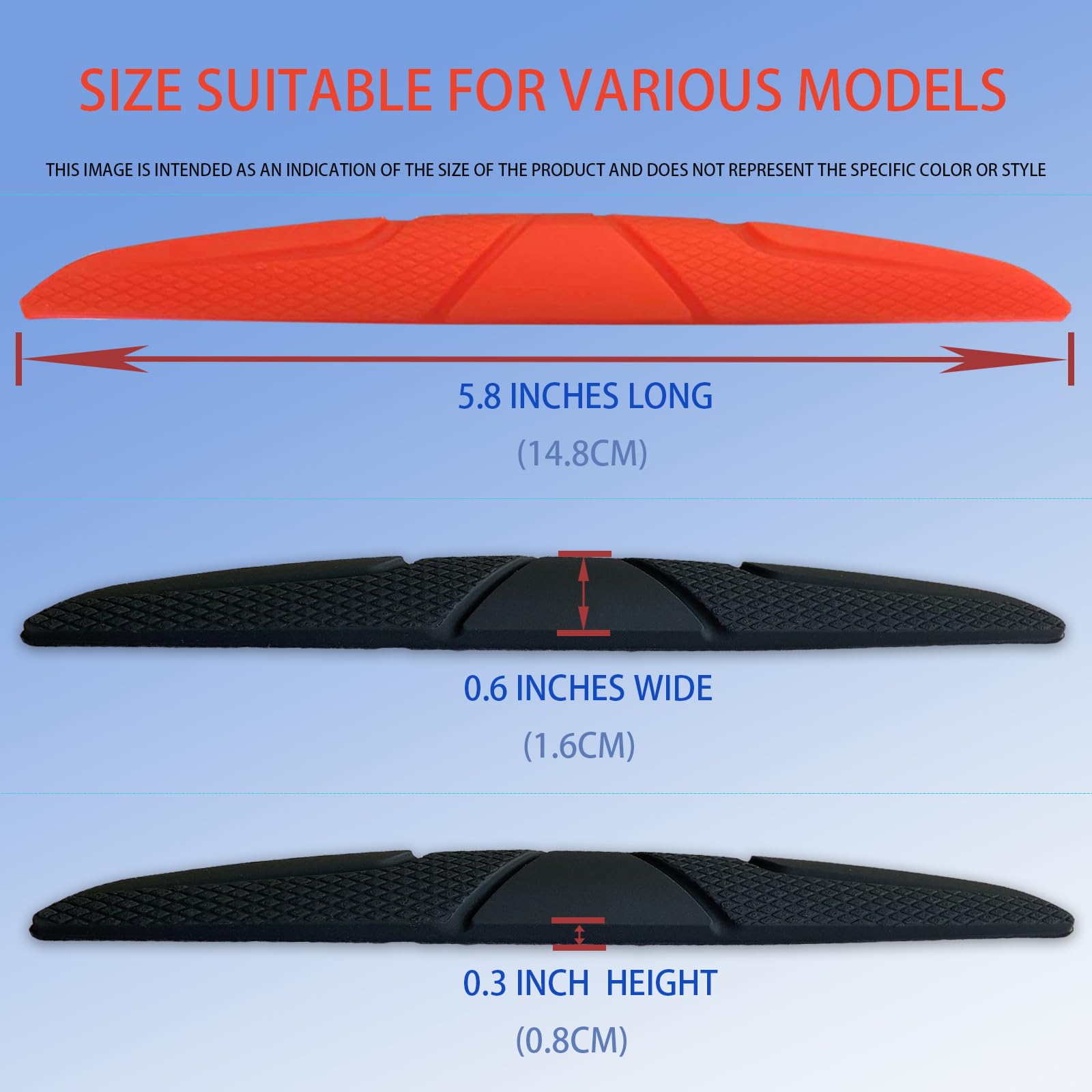 Hosawtek Car Door Edge Guards - Anti-Scratch Black Rubber Bumper Protectors - 6-Pack for All Vehicles(Sedan, Truck, SUV) - Easy to Install with Strong Adhesive (Red)