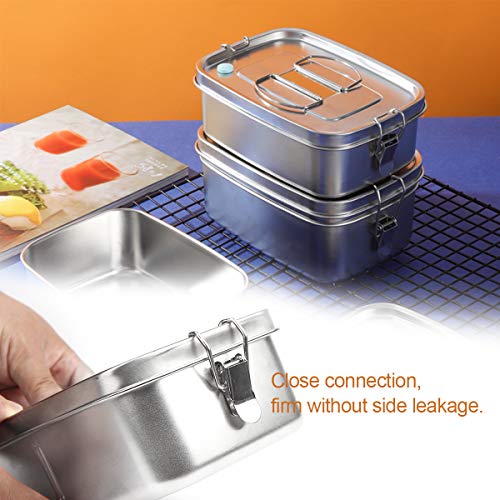 TargetEvo Stainless Steel Bento Lunch Box 1100ml, Leakproof Metal Food Container for Kids and Adults, With Removable Dividers, Dishwasher Safe