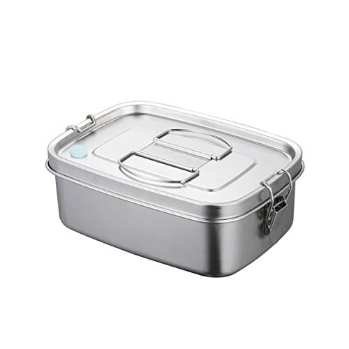 TargetEvo Stainless Steel Bento Lunch Box 1100ml, Leakproof Metal Food Container for Kids and Adults, With Removable Dividers, Dishwasher Safe
