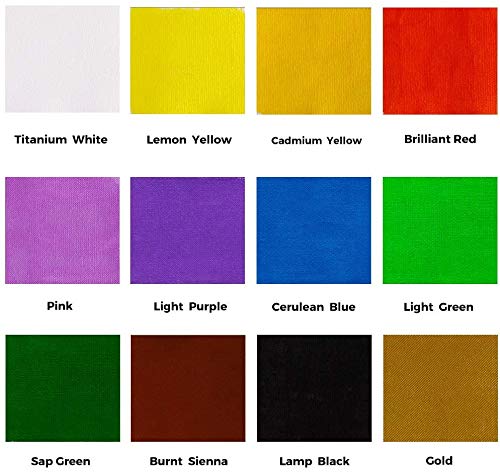 Mont Marte Signature Fabric Paint, 12pc x 0.7oz (20ml), Suitable for DIY Fashion and Homewares