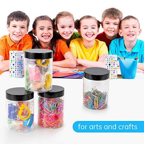 testyu Plastic Jars with Lids, 20 Pack 6 OZ Wide Mouth Jars with Airtight Lids, Clear Empty Slime Containers with Lids, Multipurpose Storage Jars for Home Kitchen Food Arts Crafts Cosmetic Sample