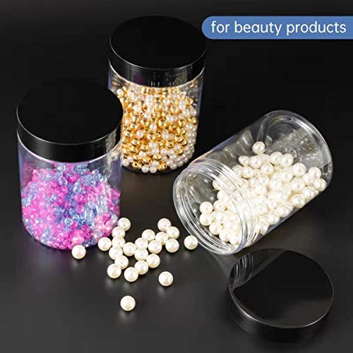 testyu Plastic Jars with Lids, 20 Pack 6 OZ Wide Mouth Jars with Airtight Lids, Clear Empty Slime Containers with Lids, Multipurpose Storage Jars for Home Kitchen Food Arts Crafts Cosmetic Sample