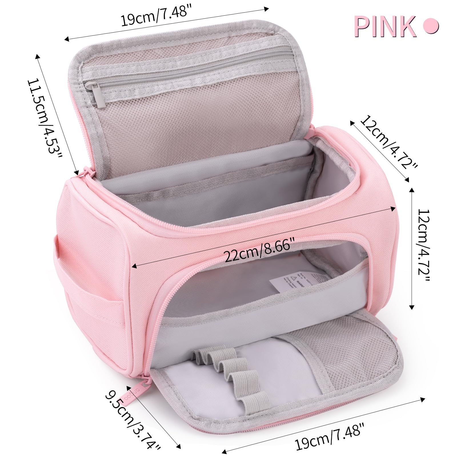HVOMO Big Capacity Pencil Case High Large Storage Pouch Marker Pen Case Travel Simple Stationery Bag School College Office Organizer for Teens Girls Adults Student(Pink)
