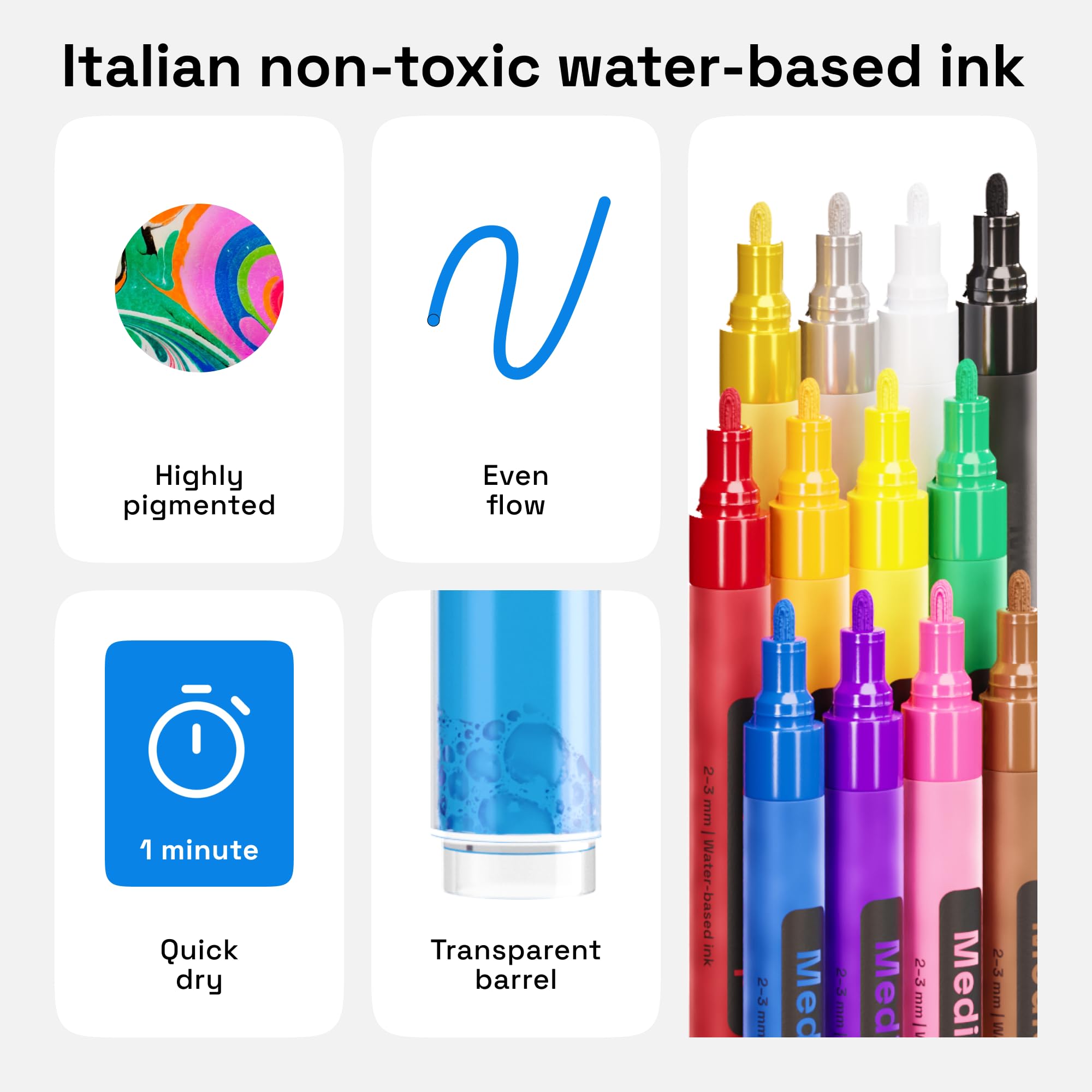 Acrylic Paint Pens for Rock Painting, Stone, Ceramic, Glass, Wood, Fabric, Canvas, Porcelain, Metal. Set Acrylic Paint Markers