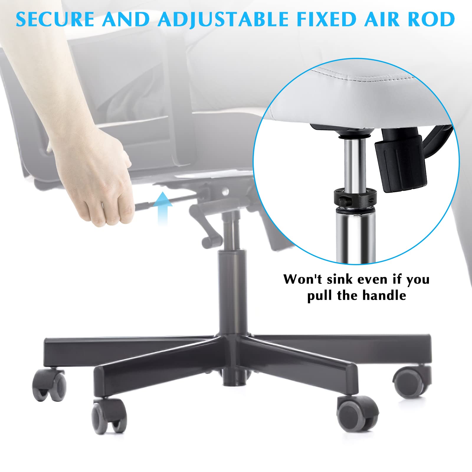 Minewill Fix Sinking Office Chair-Chair Saver Kit (Stainless Steel Shaft,Wrench and nut),Office Chair Gas Lift Cylinder Holder,Saver for Stop Sinking Without Cylinder Replacement, No Tools Required