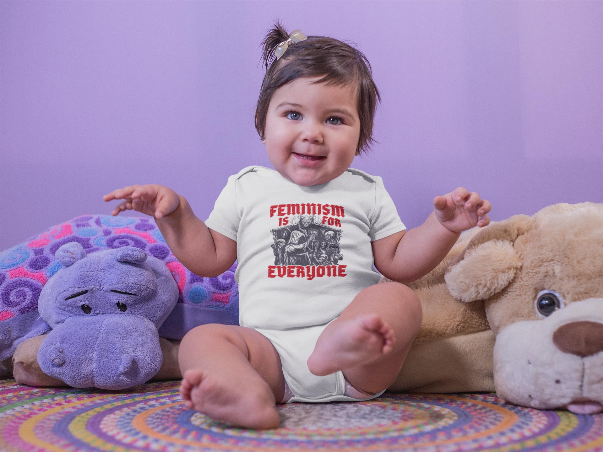 Pop Threads Feminism is for Everyone Metal Punk Emo Goth Infant Baby Boy Girl Bodysuit Black 6M