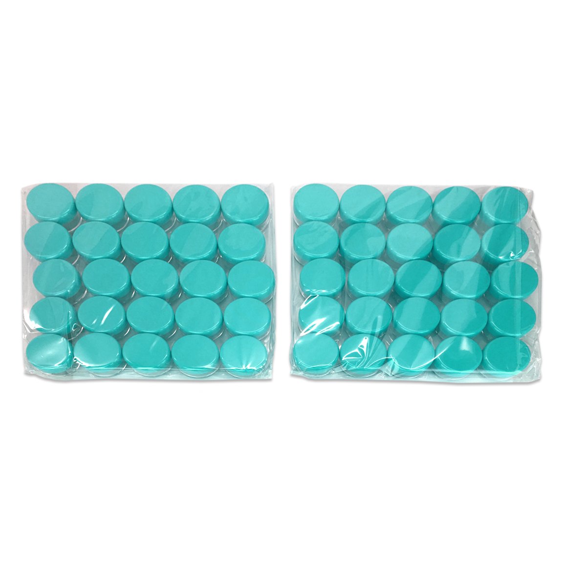(Quantity: 50 Pieces) Beauticom 5G/5ML Round Clear Jars with Teal Sky Blue Lids for Scrubs, Oils, Toner, Salves, Creams, Lotions, Makeup Samples, Lip Balms - BPA Free