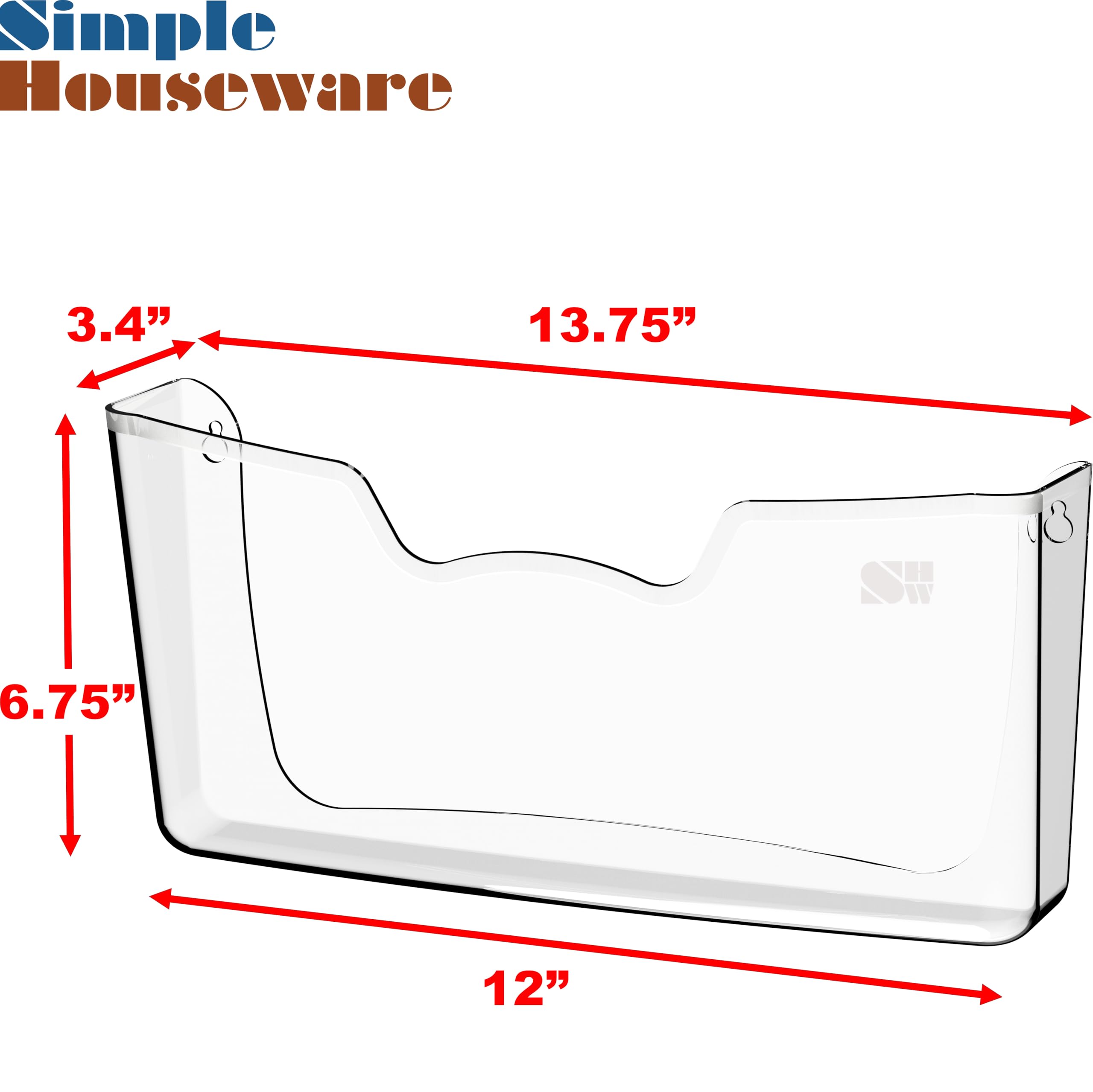 Simple Houseware Clear Single Pocket Wall Mount File Holder