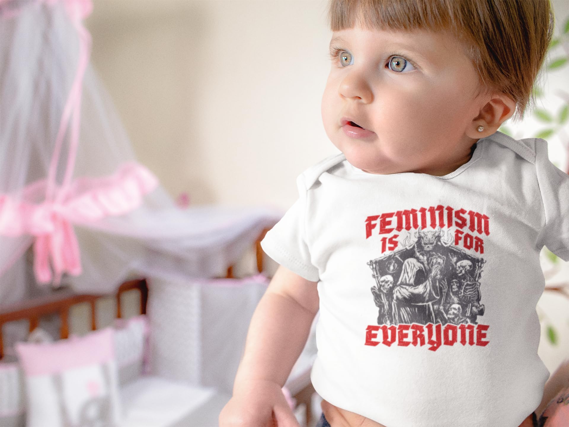 Pop Threads Feminism is for Everyone Metal Punk Emo Goth Infant Baby Boy Girl Bodysuit Black 6M