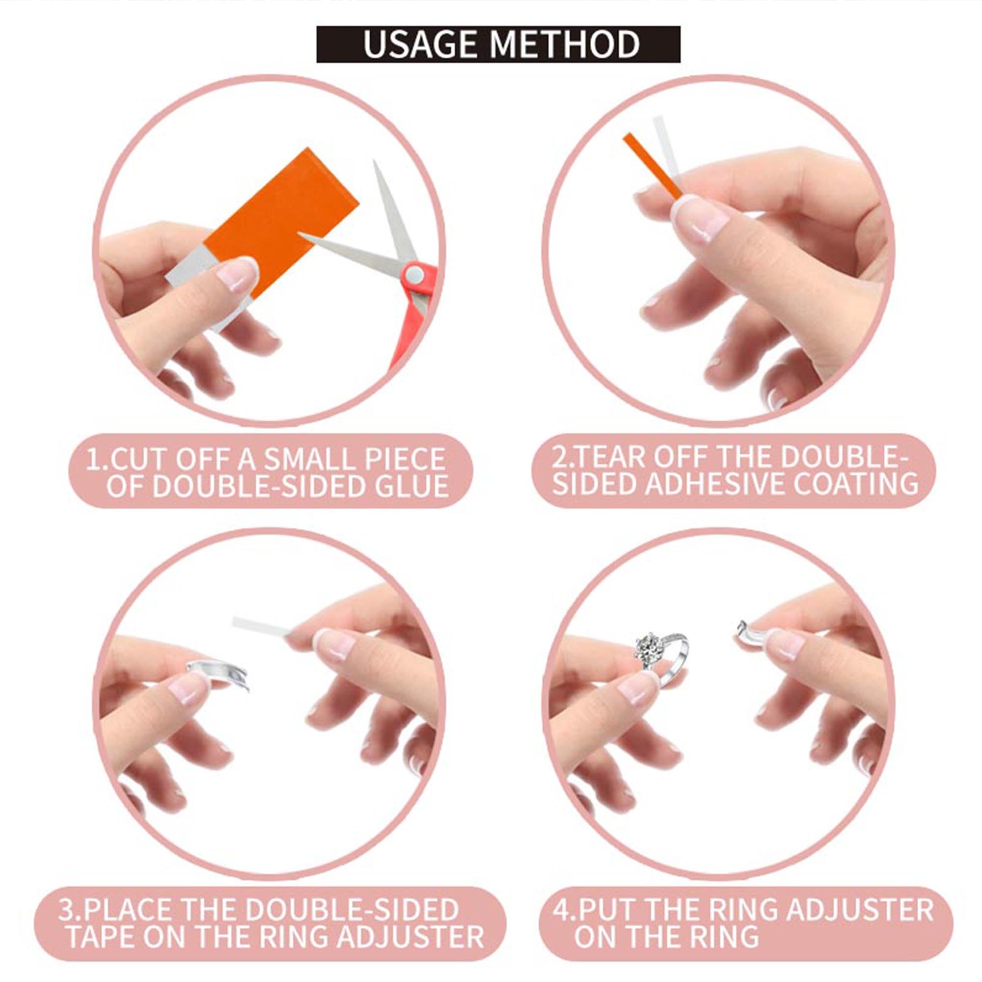 Ring Size Adjuster Invisible Ring Size Adjuster for Loose Rings Ring Adjuster Size Fit Any Rings Ring Guard Reducer, 8 Sizes (16 Pieces)