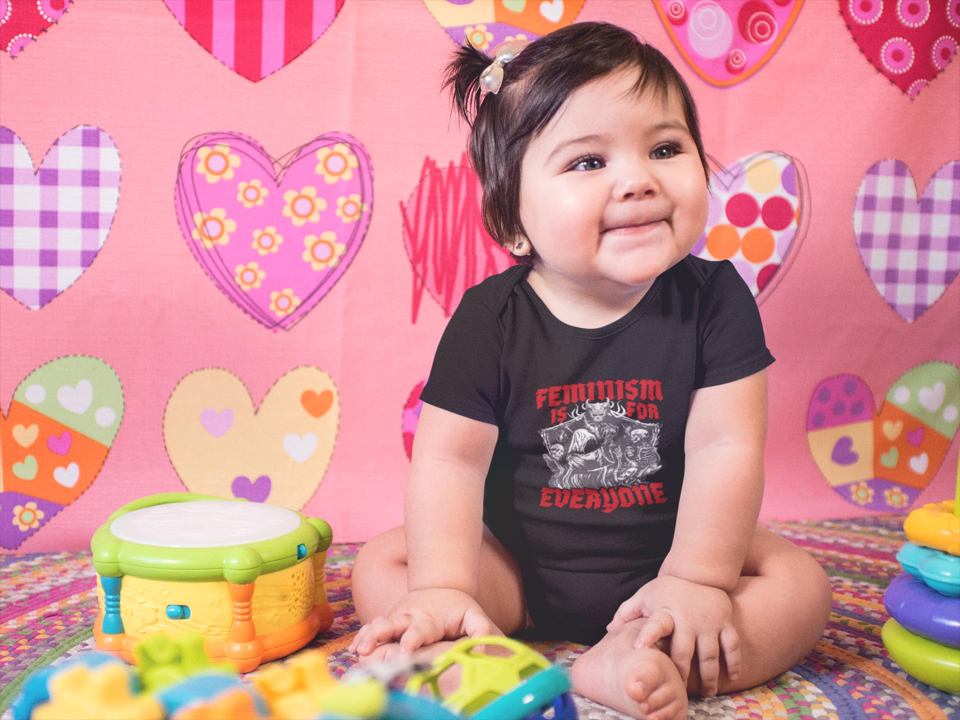 Pop Threads Feminism is for Everyone Metal Punk Emo Goth Infant Baby Boy Girl Bodysuit Black 6M