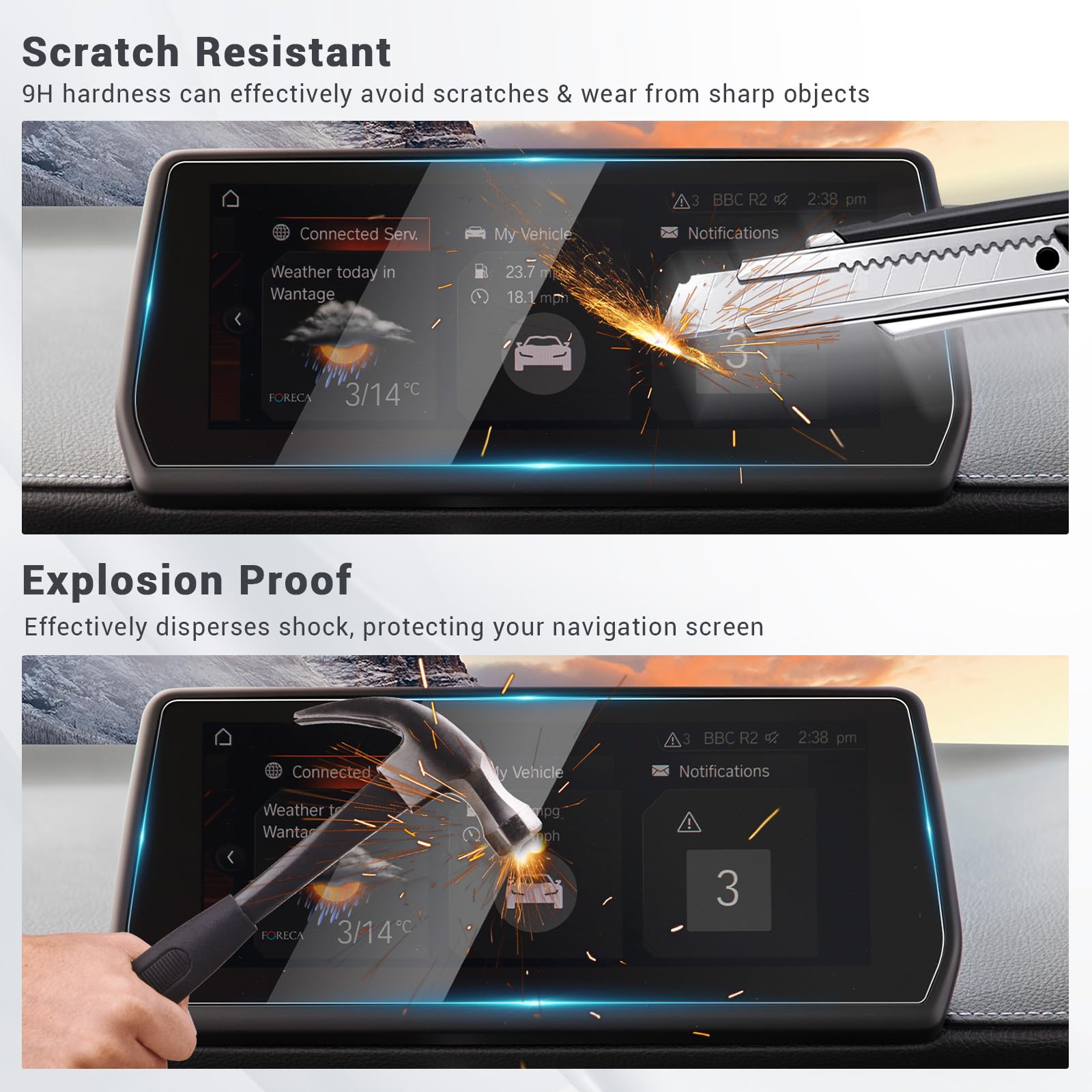 YEE PIN Supra Screen Protector for Toyota Supra GR A90 A91 MK5 2019-2024 MK5 Supra Screen Protector Tempered Glass HD Clear 8.8In