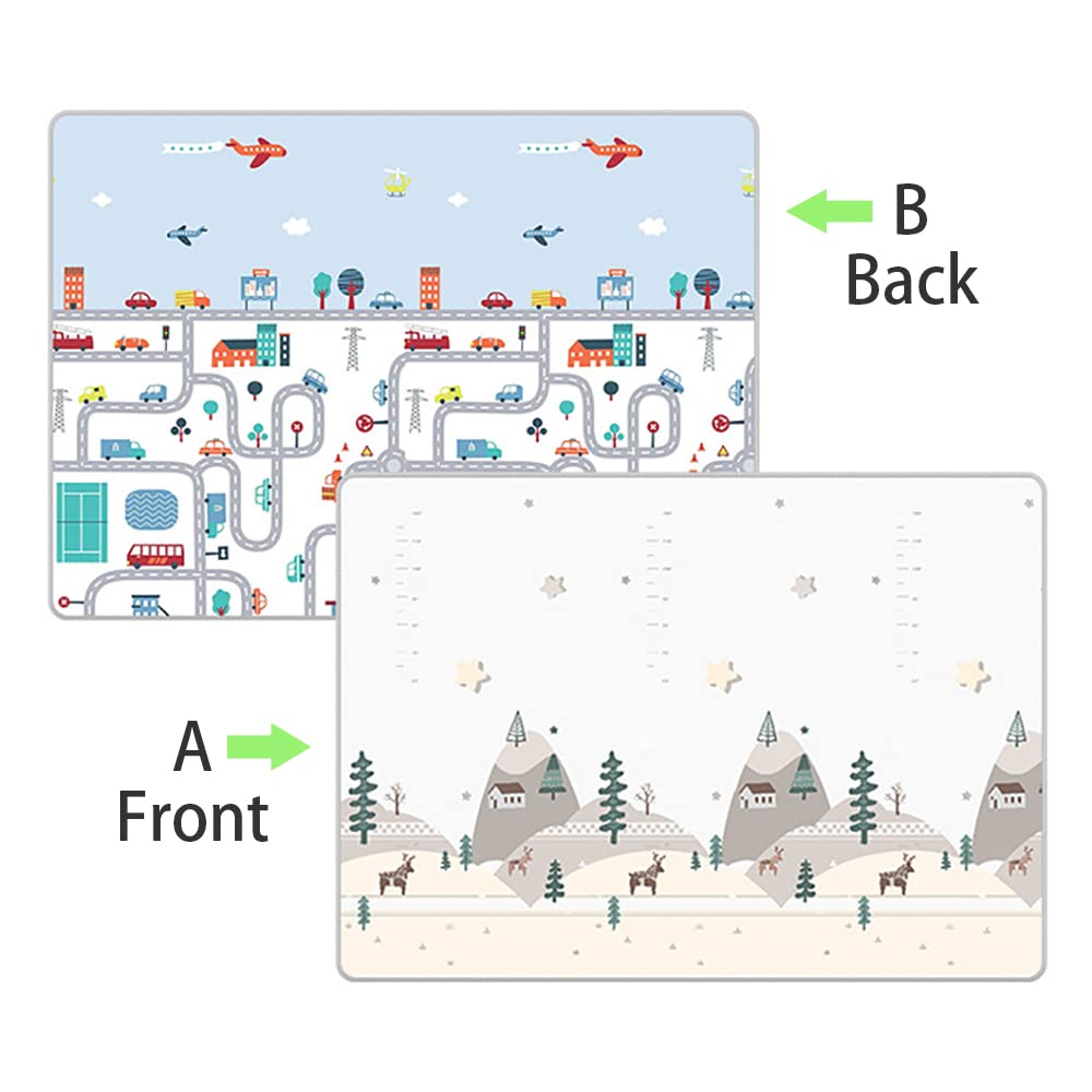 HOMTOL Baby Play Mat, Reversible Foam Playmat, 59"x70" Toddlers Infants Crawling Mat, Kids Activity Mats for Floor, Non-Slip Double Sided