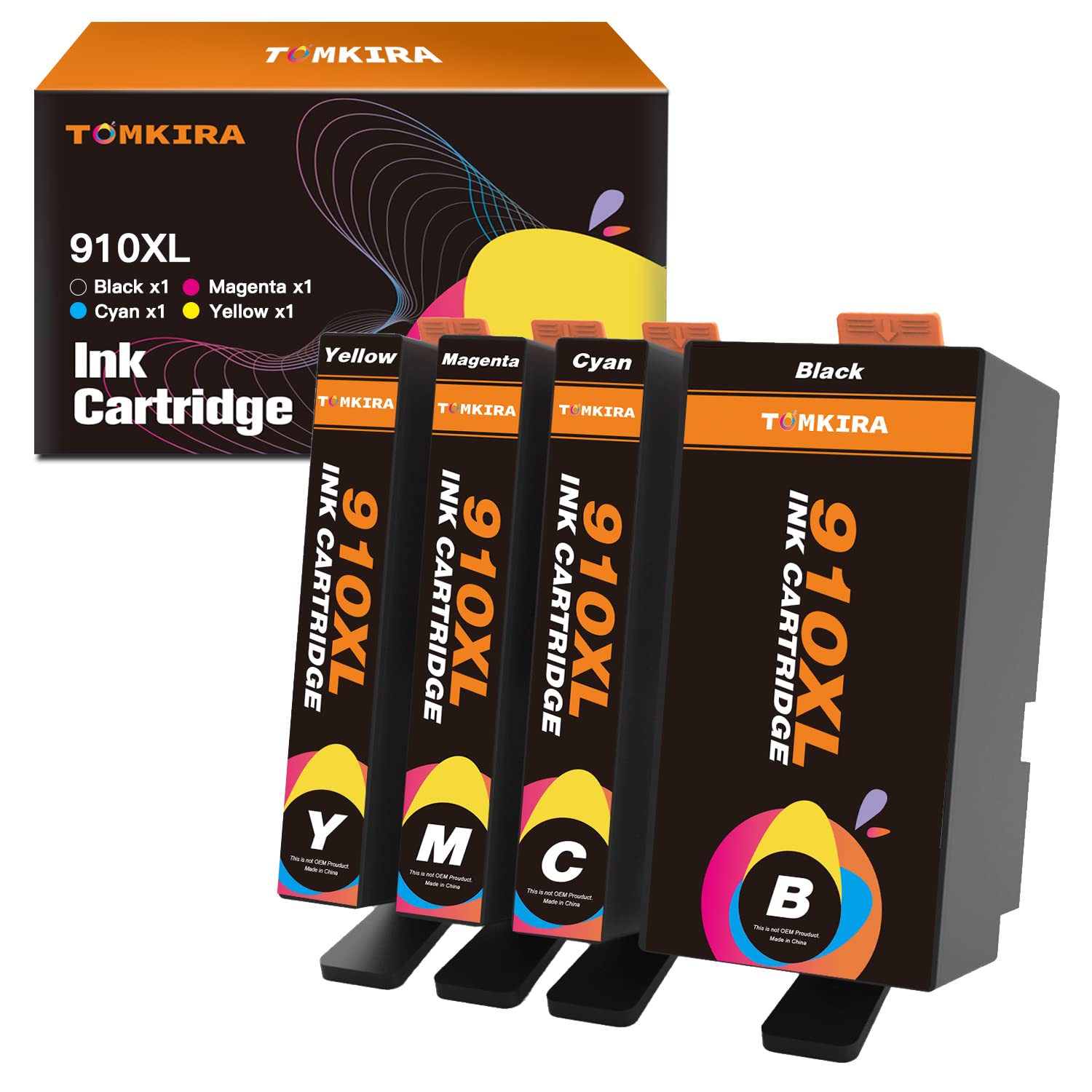 910 XL Ink cartridges Combo Pack Replacement for HP 910 XL 910XL Ink Cartridges for OfficeJet Pro 8020 8030 8025 8035 8028 OfficeJet 8022 8010 8015 (2 Black,1 Cyan,1 Magenta,1 Yellow)