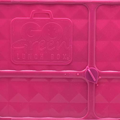 Go Green Lunch Box Lunch Box Set With 5 Compartment Leak-Proof Bento Lunch Box, Insulated Carrying Bag, Beverage Bottle, and Gel Freezer Pack Adults and Kids Unicorn Blue Pink (Magical Sky)