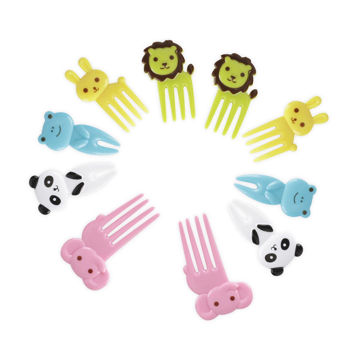 Liangxiang Cute Cartoon Animal Food Fruit Picks Forks Bento Box Lunch Box Decor Pack of 10/8 PCS (Style 1)