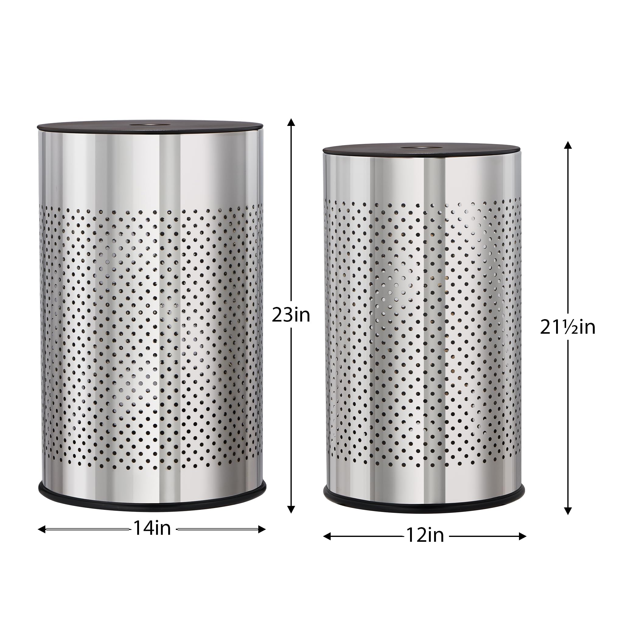 Torre & Tagus 1218-171000 Metro Chrome Laundry Basket, Set of 2