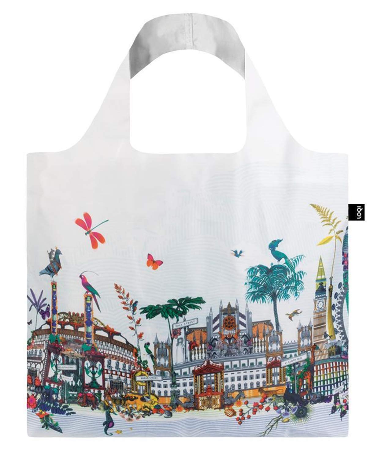 LOQI Kristjana S Williams Interiors Reusable Shopping Bags, (Set of 3), New York, London, Skyline