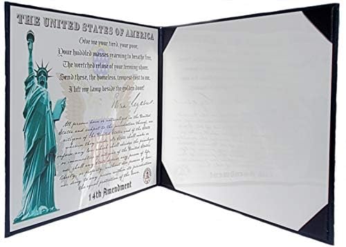 U.S. Citizenship and Naturalization Certificate Holder. Gold American Eagle logo 'Certificate of Citizenship', Padded with cover.