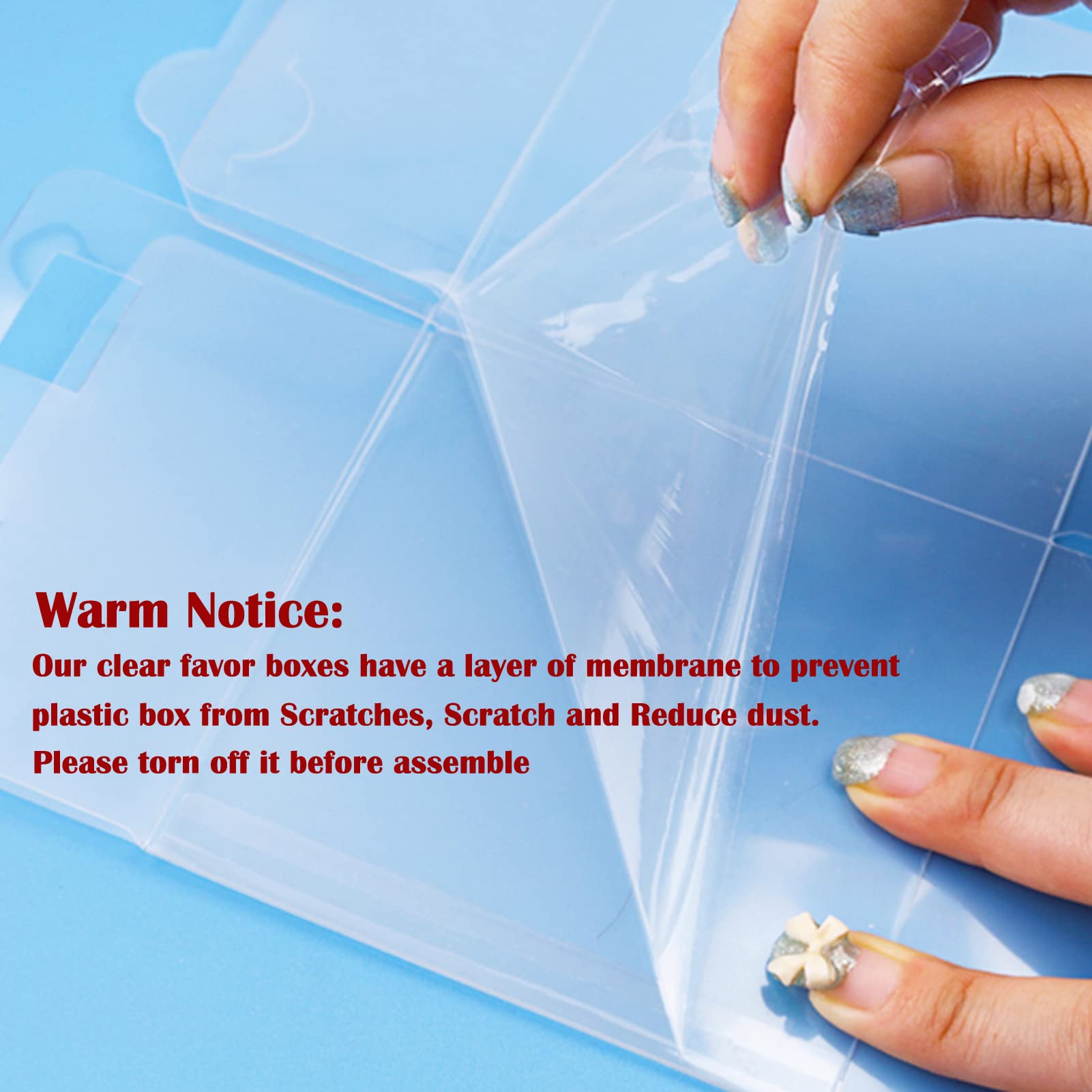 XP-ART 30 PCS Clear Favor Boxes,4 x 4 x 4 inch Plastic Clear Gift Boxes for Wedding,Birthday,Easter Mother's Father's Day Party